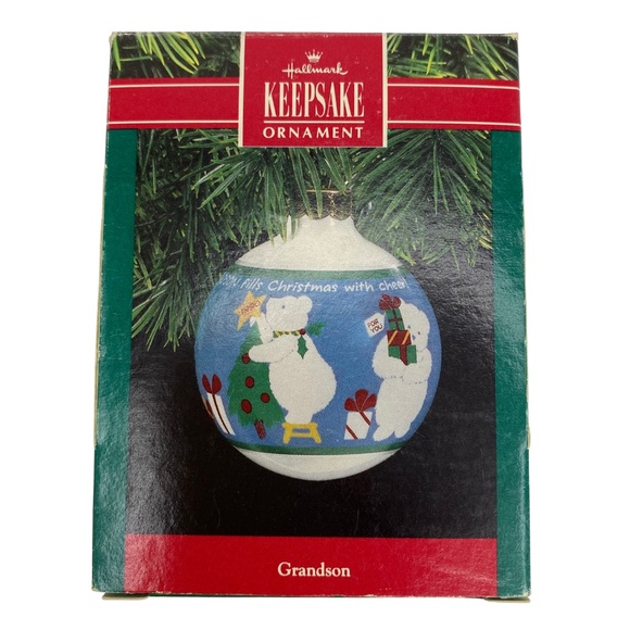 Hallmark | Holiday | Vintage Hallmark Ornament For Grandson With Polar ...